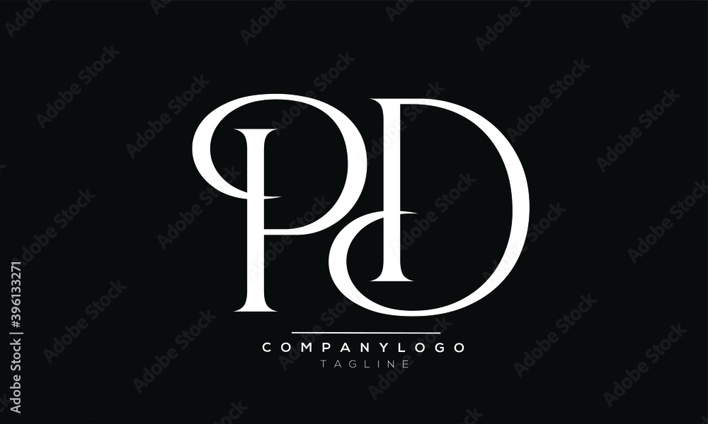 PD initials monogram letter text alphabet logo design Stock Vector ...