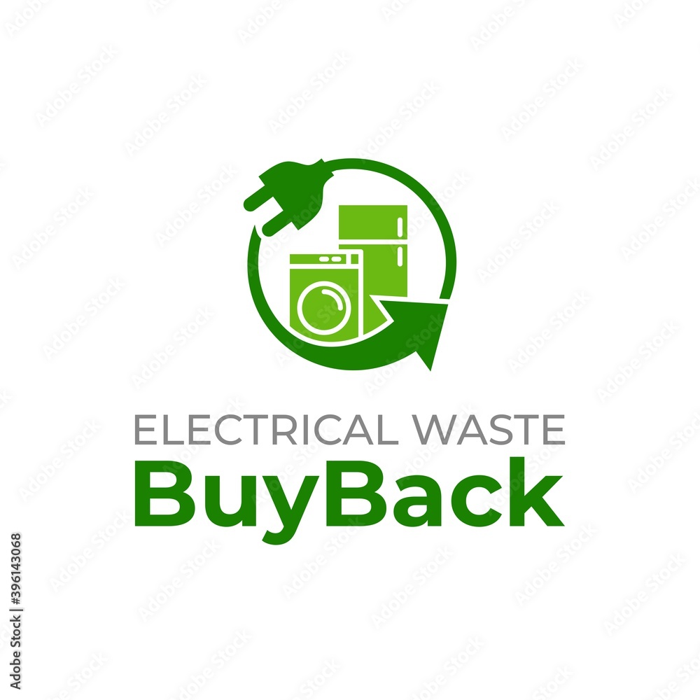 Buyback household waste electrical and electronic equipment logo ...