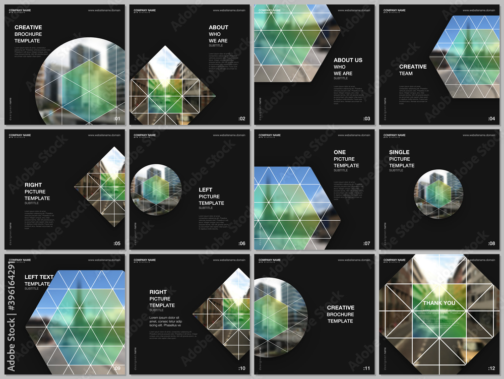 Brochure layout of square format covers design templates for square ...