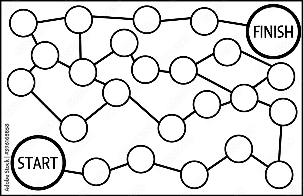 Vector boardgame template. Blank black and white board game isolated on ...