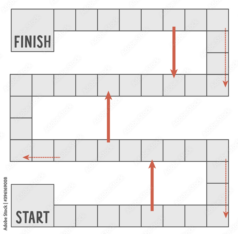 Vector boardgame template. Blank black and white board game isolated on ...