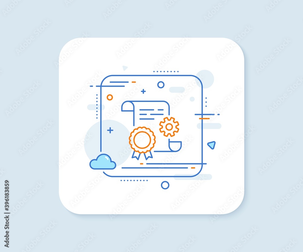 Engineering doc line icon. Abstract square vector button. Technical ...