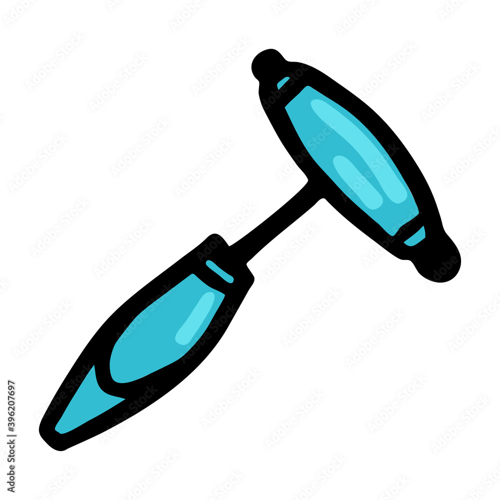 Vector illustration element, Doodle object with image reflex hammer to ...