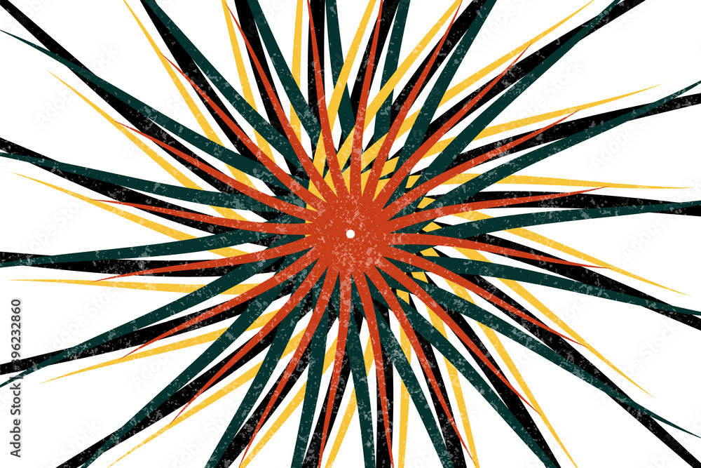 Retro starburst sunburst background pattern and grunge textured vintage ...