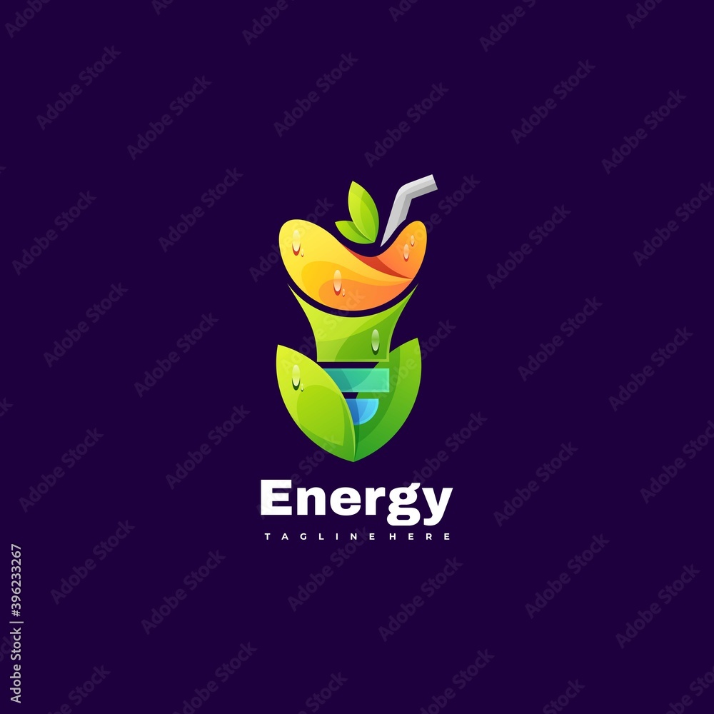 Vector Logo Illustration Energy Gradient Colorful Style. Stock Vector ...