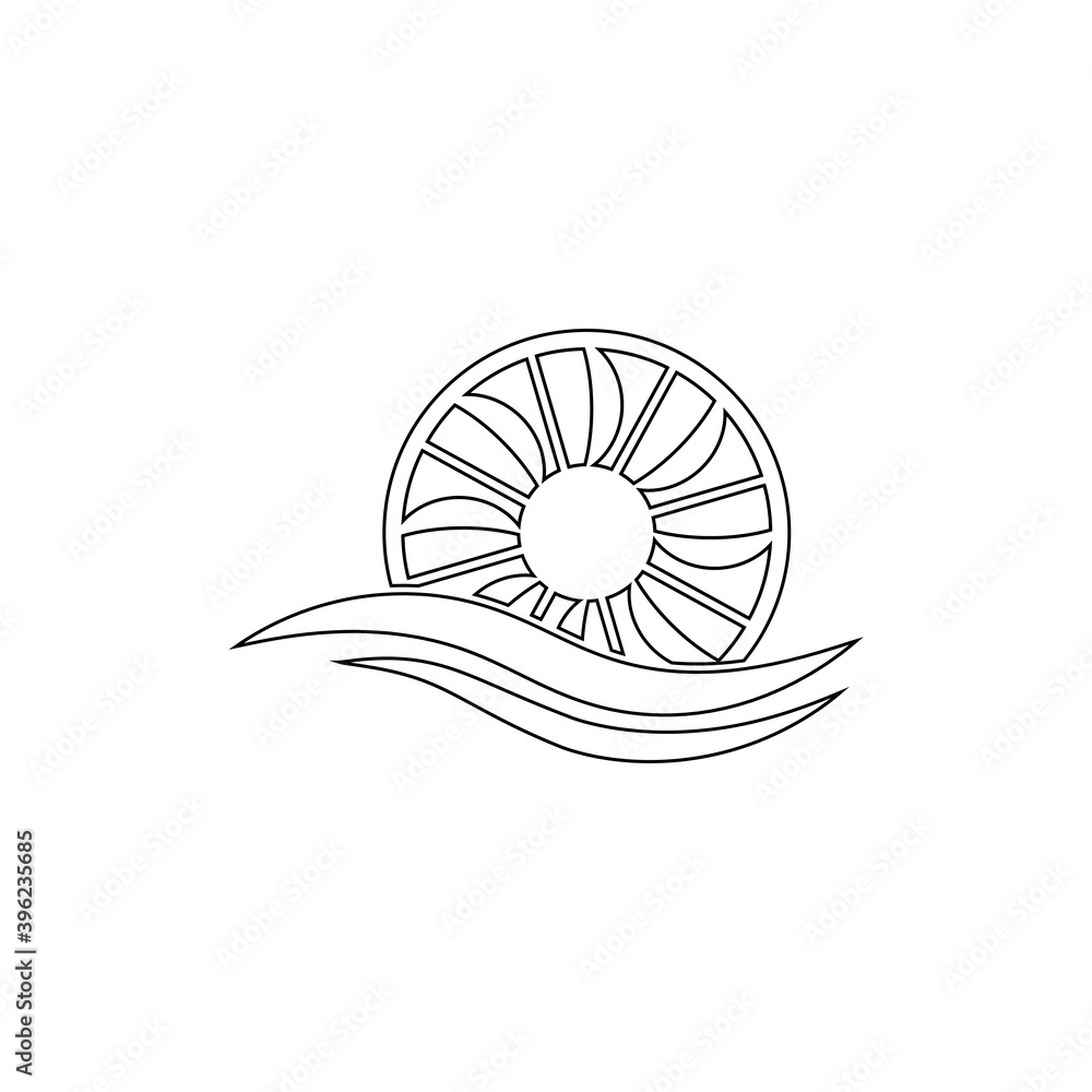 water wheel logo Stock Vector | Adobe Stock