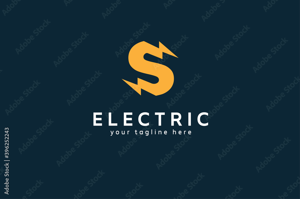 Letter S Electric Logo, letter S and lightning bolt combination , tunder bolt design logo ...
