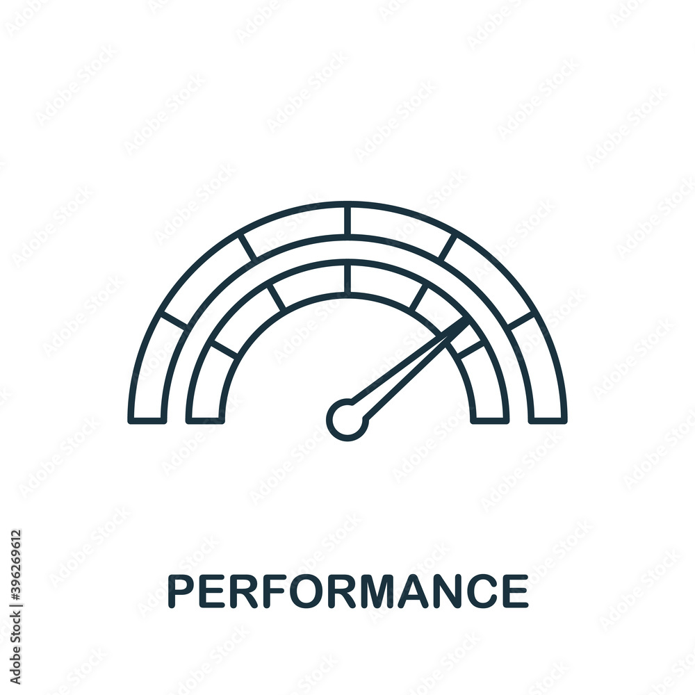 Performance icon. Line style element from audit collection. Thin ...