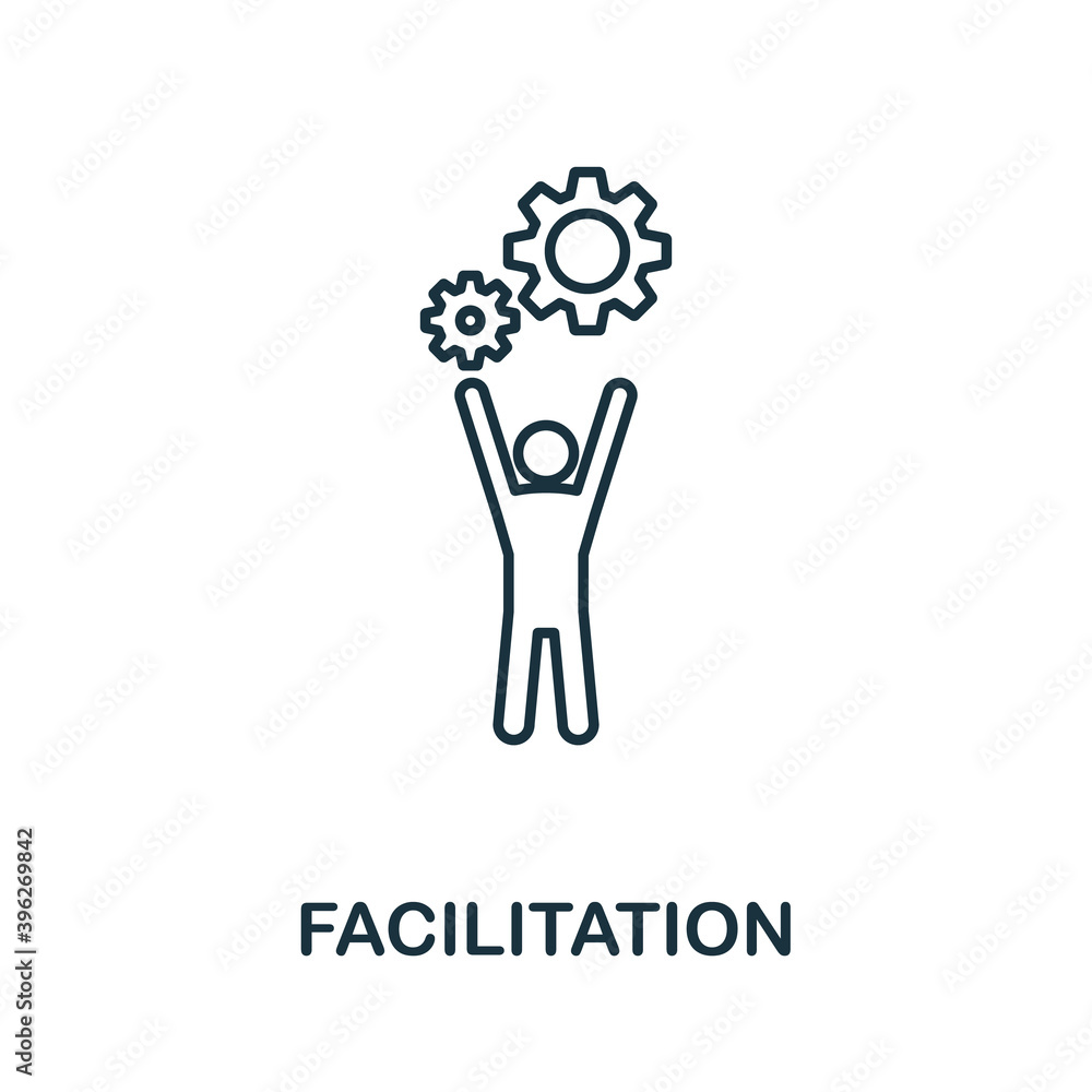 Vecteur Stock Facilitation icon. Line style element from agile ... Vecteur Stock Facilitation icon. Line style element from agile ...