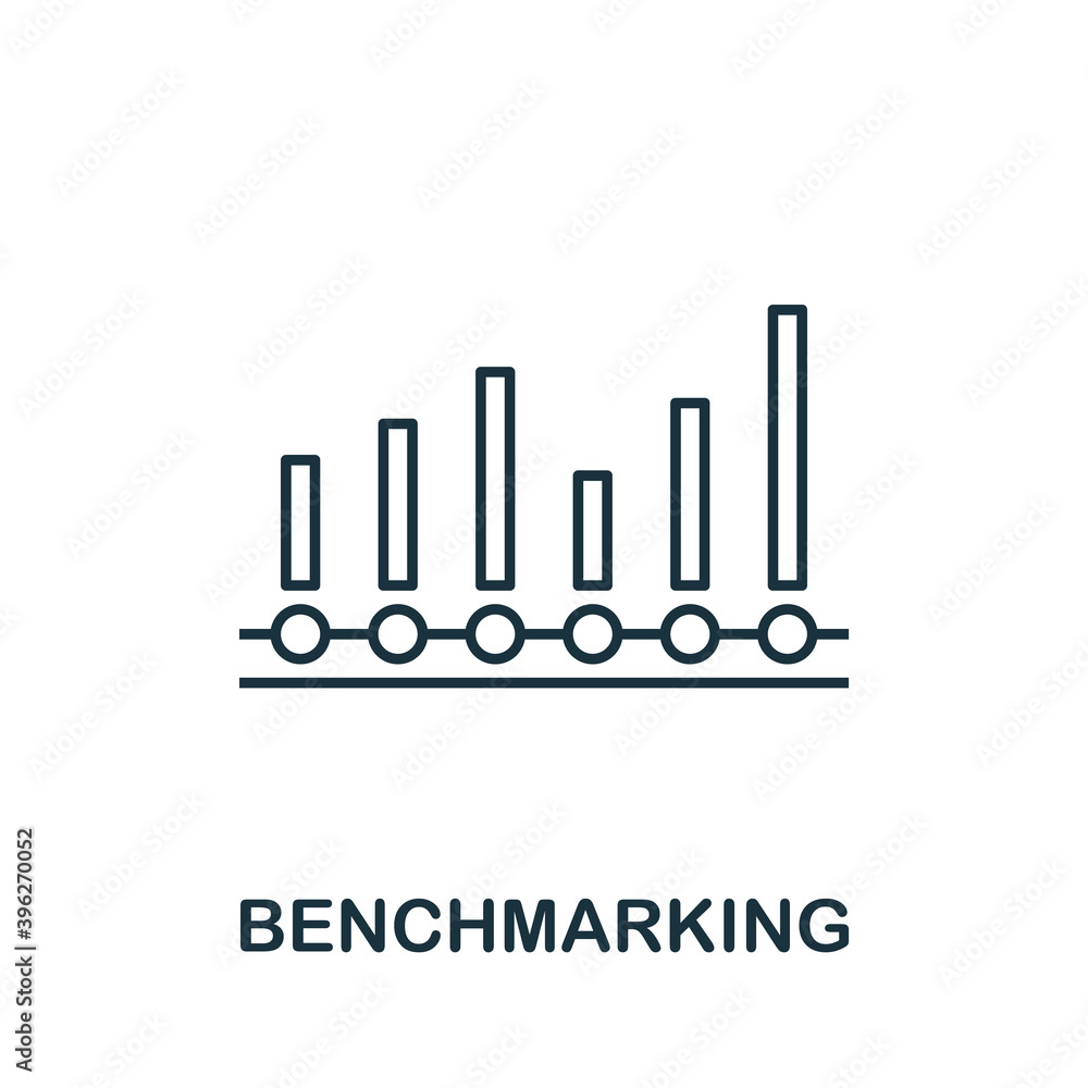 Benchmarking icon. Line style element from business intelligence ...