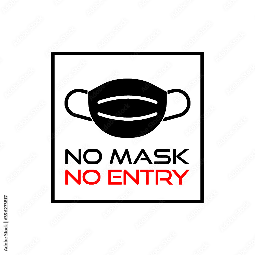 No mask no entry sign isolated on white background Stock Vector | Adobe ...