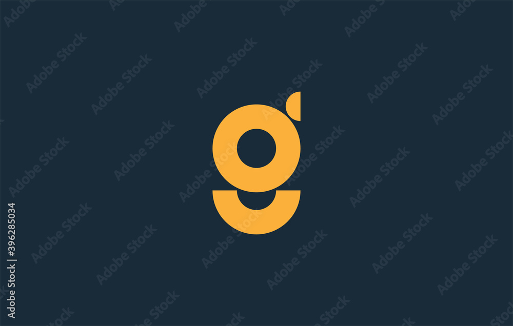 yellow color alphabet small letter g logo design Stock Vector | Adobe Stock