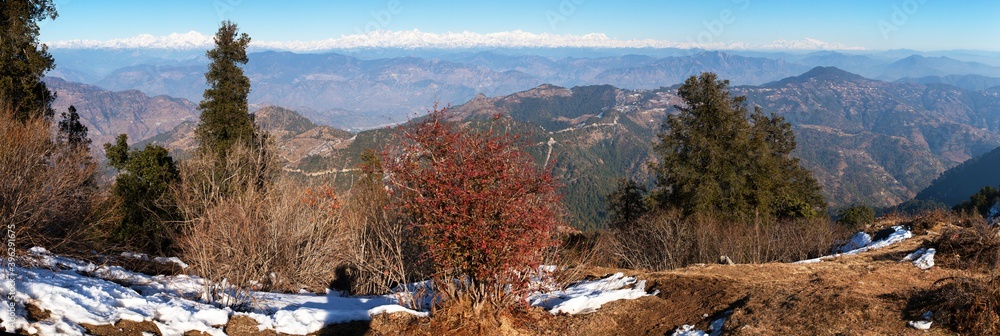 Himalaya, panoramic view of Indian Himalayas Stock Photo | Adobe Stock