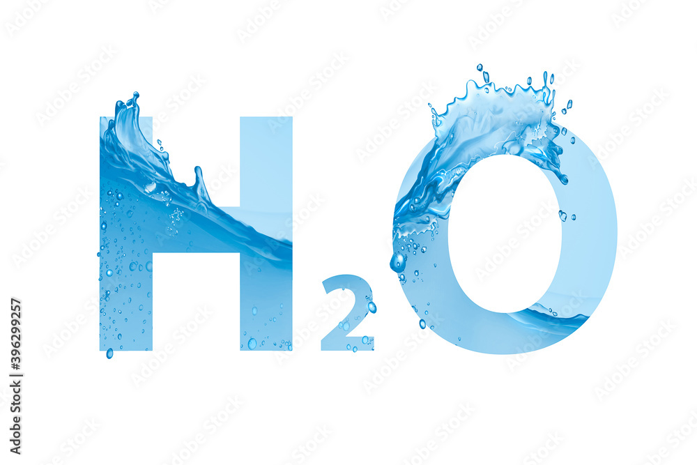 Chemical formula of water with splashes Stock Illustration | Adobe Stock