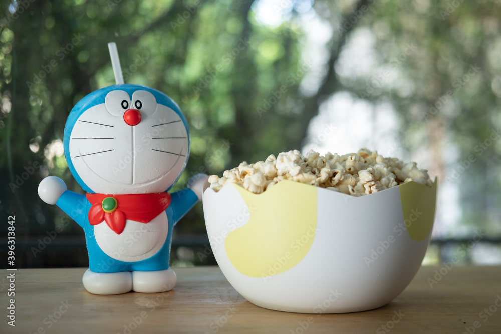 Bangkok, Thailand - November 30, 2020 : Doraemon set of bucket popcorn ...