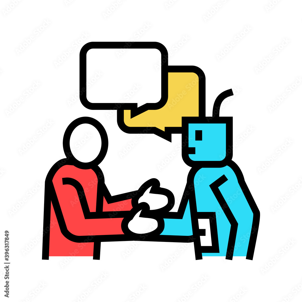 artificial intelligence work introduction color icon vector. artificial ...