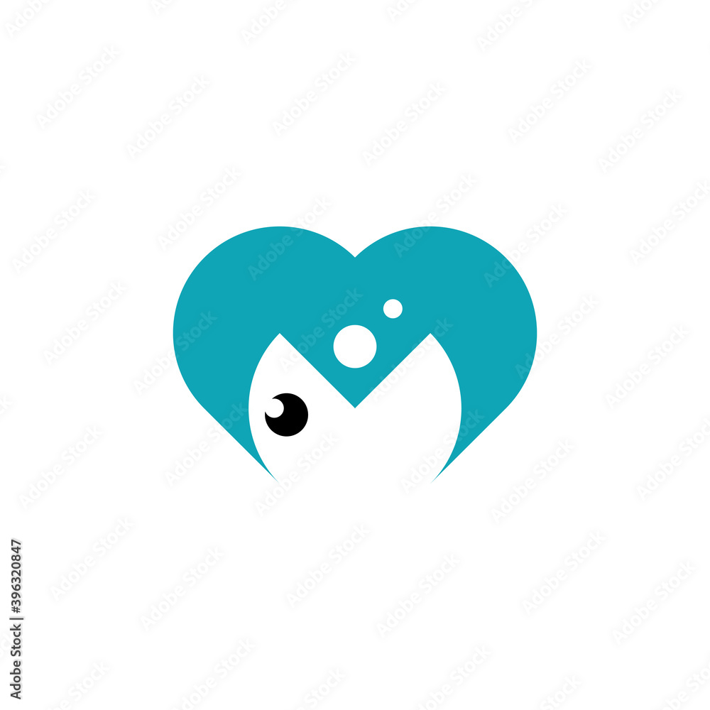 letter m fish heart logo icon vector design Stock Vector | Adobe Stock