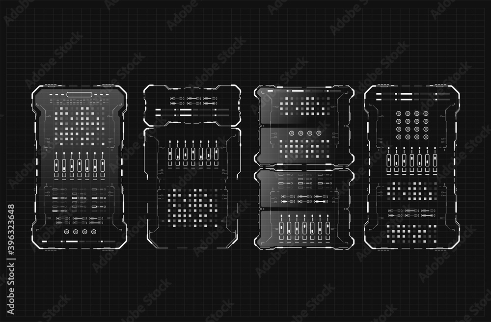 Futuristic Vector HUD Interface Screen Design. set of HUD infographic ...
