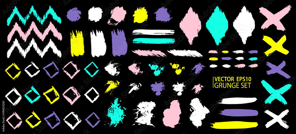 Grunge design elements set. Grunge shapes collection for patterns or ...