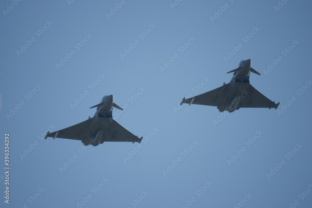 RAF Typhoon GR4, British military fighter jet, scramble RAF Coningsby ...