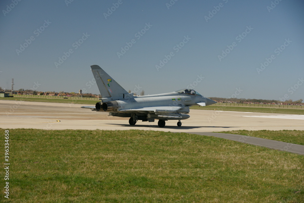 RAF Typhoon GR4, British military fighter jet, scramble RAF Coningsby ...