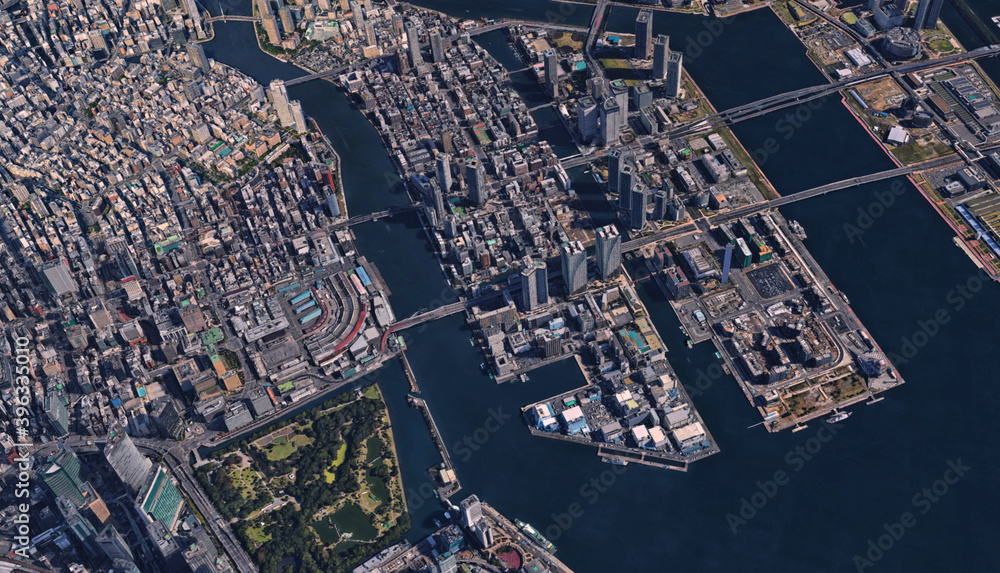 Japan, the coast of the capital Tokyo, infrastructure, residential ...