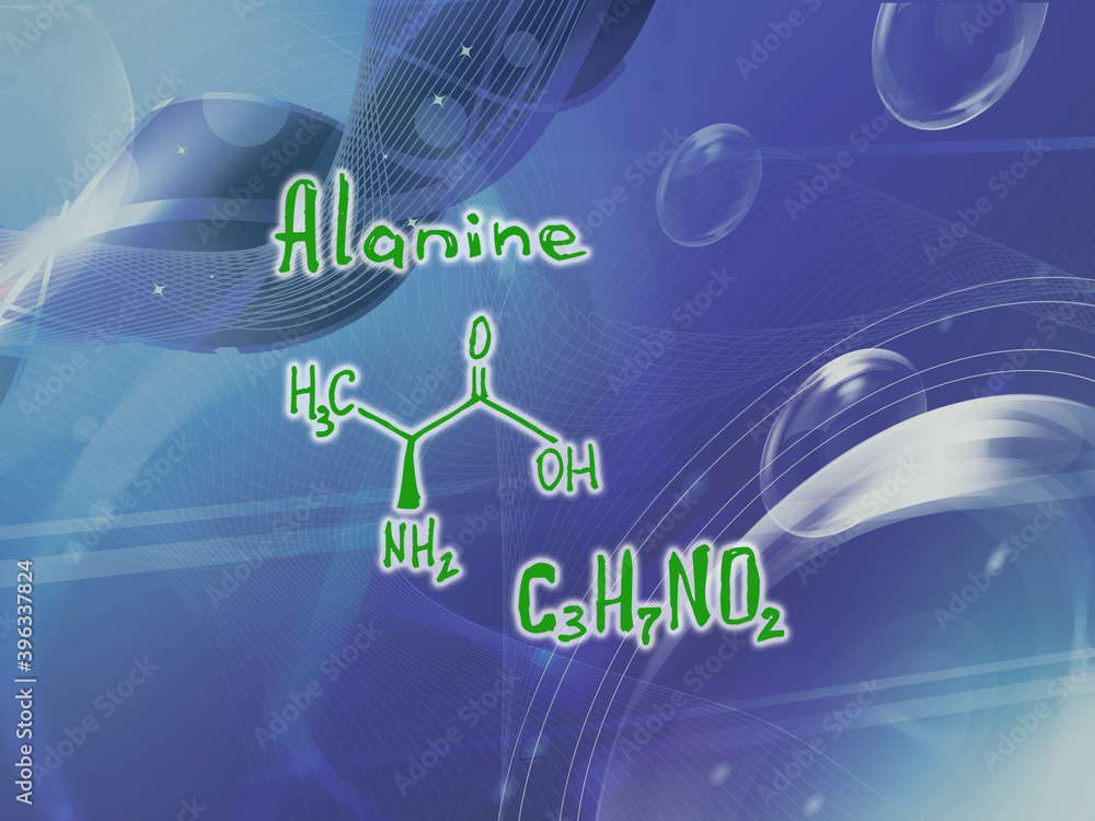 Chemical molecular formula of the amino acid alanine D . Infographics ...