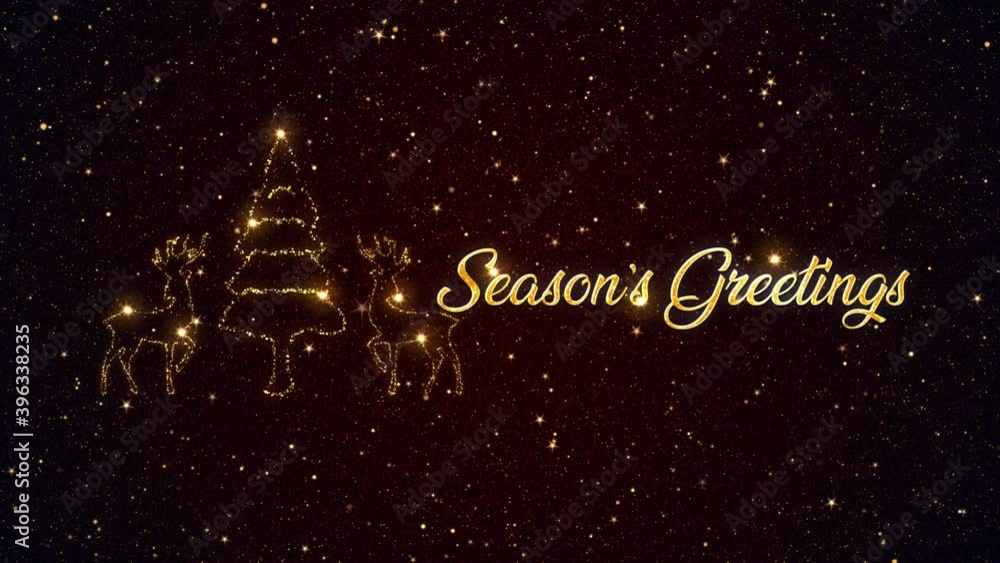 Beautiful Seasonal animated motion graphic of reindeers and Christmas ...