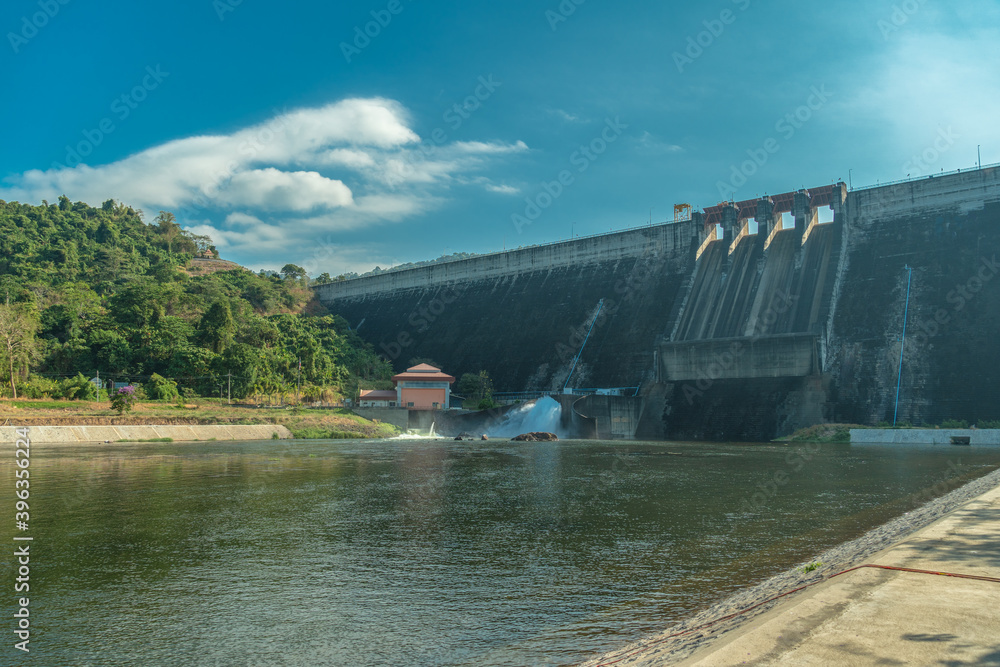 The water released from the dam is trapped in a large pool. And slowly ...