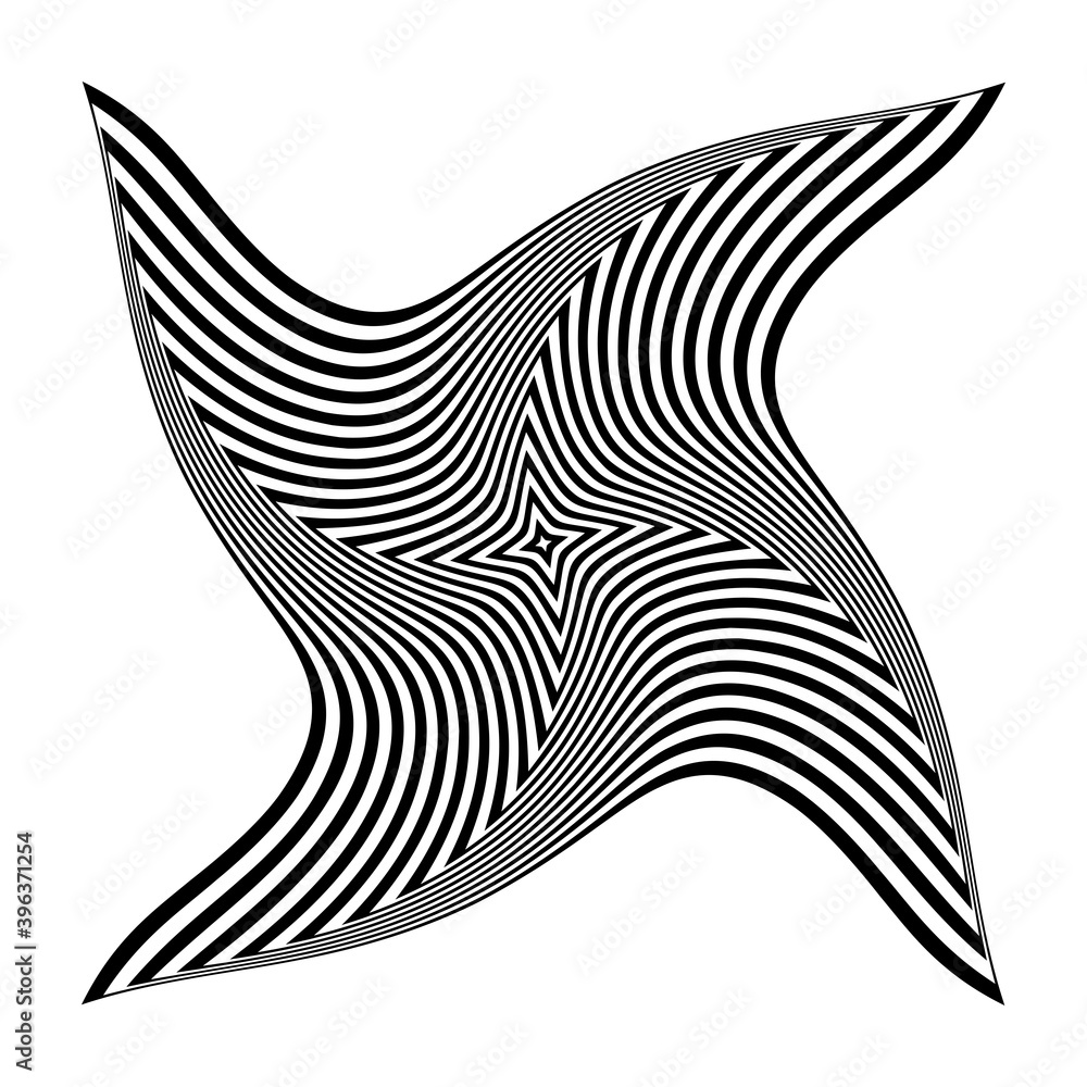 Op art design element. Twisting rotation movement. Stock Vector | Adobe ...