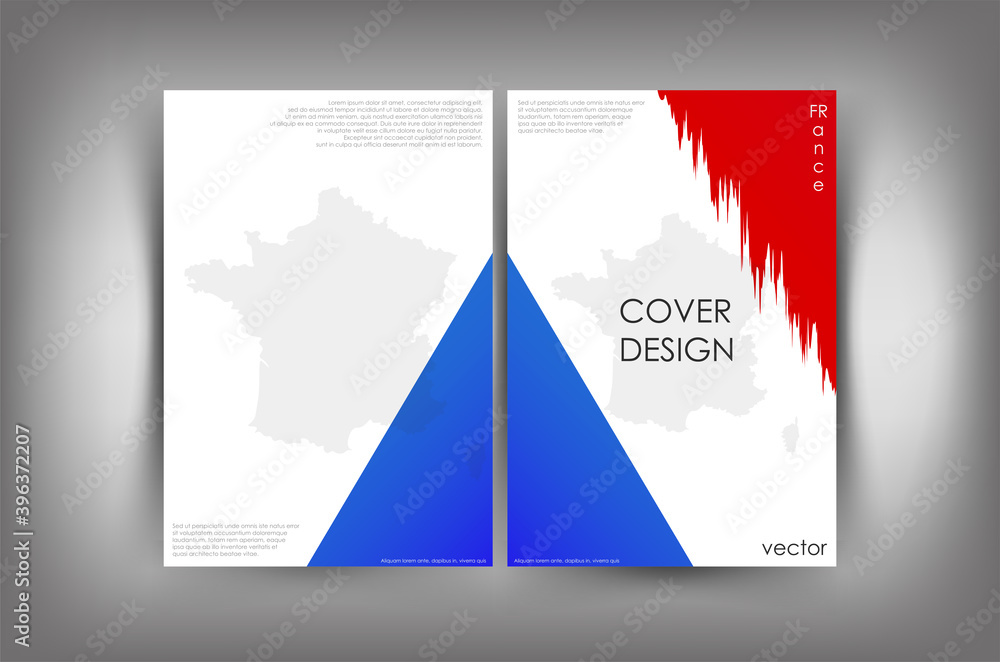 France. Cover, template, leaflet with design of flag of France. Here is ...