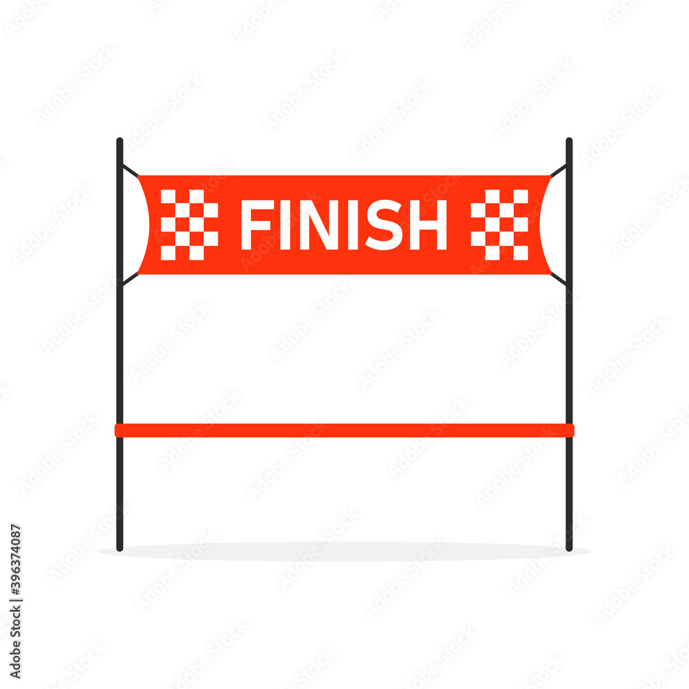 Finish arch with finsh line icon. Clipart image isolated on white ...