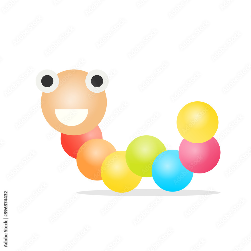 Funny Wiggly worm cartoon icon. Clipart image isolated on white ...