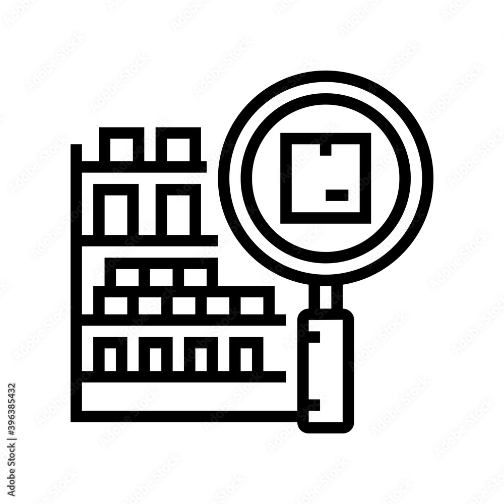 inventory management line icon vector. inventory management sign ...