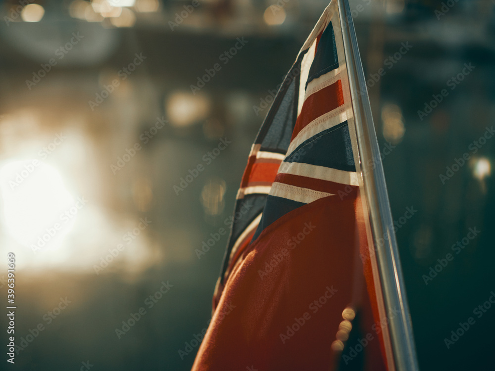 british nautical flag in the sun in marina Stock Photo | Adobe Stock