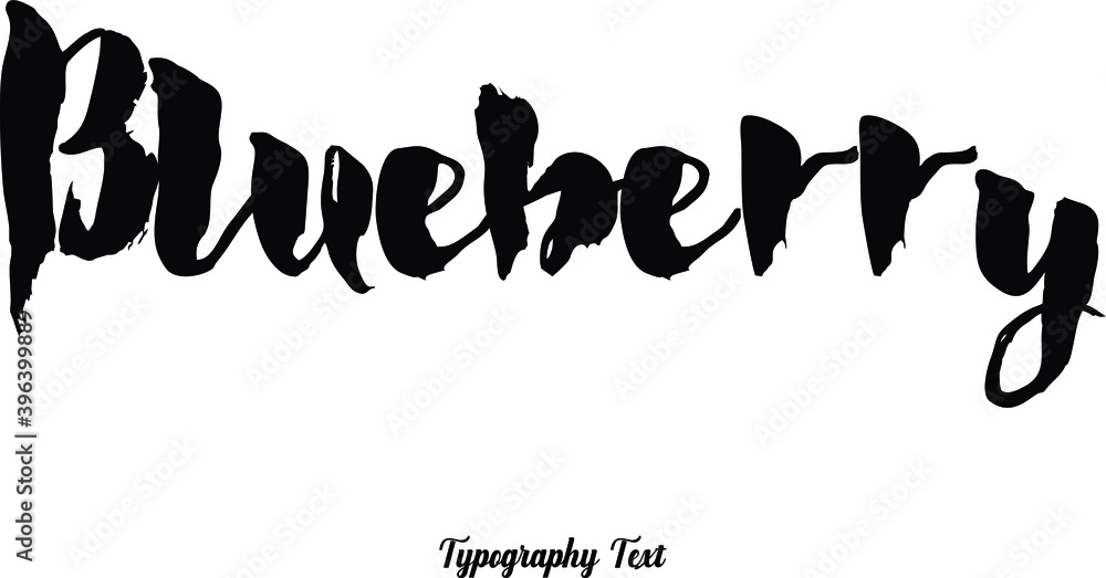 Blueberry Handwriting Lettering Bold Text Phrase Stock Vector | Adobe Stock