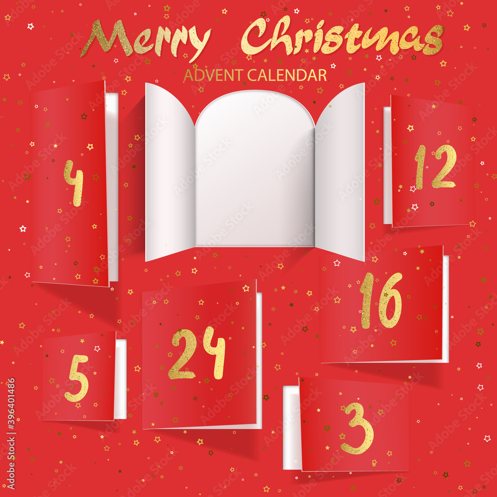 Christmas advent calendar door opening Stock Vector | Adobe Stock
