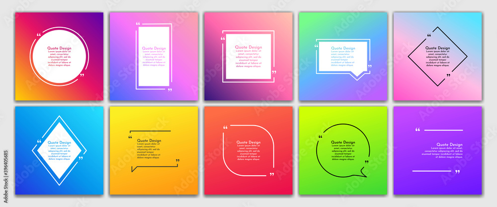 Vector minimalist posters set. Quote frames blank templates set. Big ...