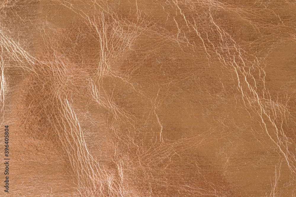 Bronze or red gold metallic color cracked foil leather texture as ...