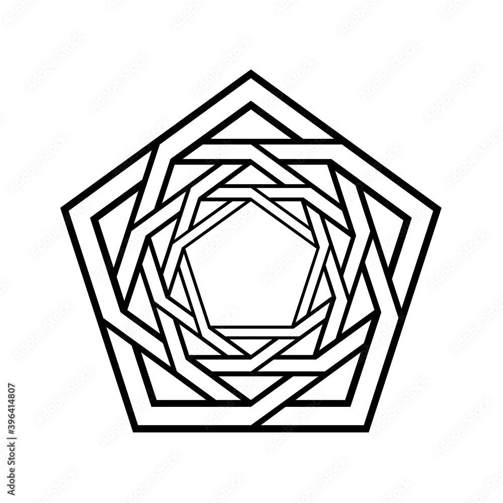 Pentagonal knot symbol Stock Illustration | Adobe Stock