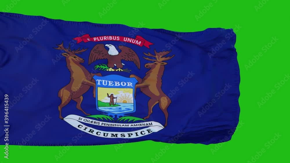 Flag of Michigan on Green Screen. Perfect for your own background using ...