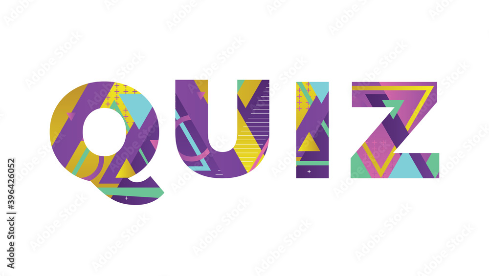 Quiz Concept Retro Colorful Word Art Illustration Stock Vector | Adobe ...