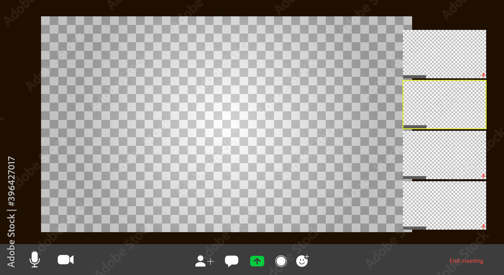 Screen video conference. Share screen. Online meeting template. Screen ...