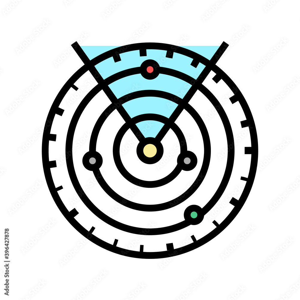 airport air traffic control system color icon vector. airport air ...