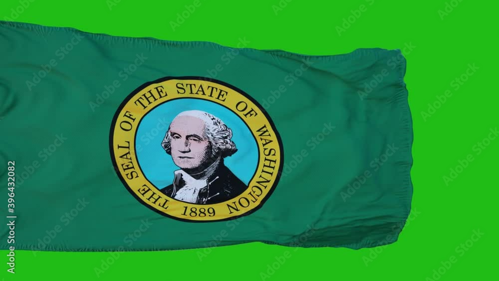 Flag of Washington on Green Screen. Perfect for your own background ...