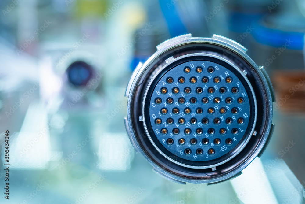 Industrial connector close-up. Connector for connecting to industrial ...