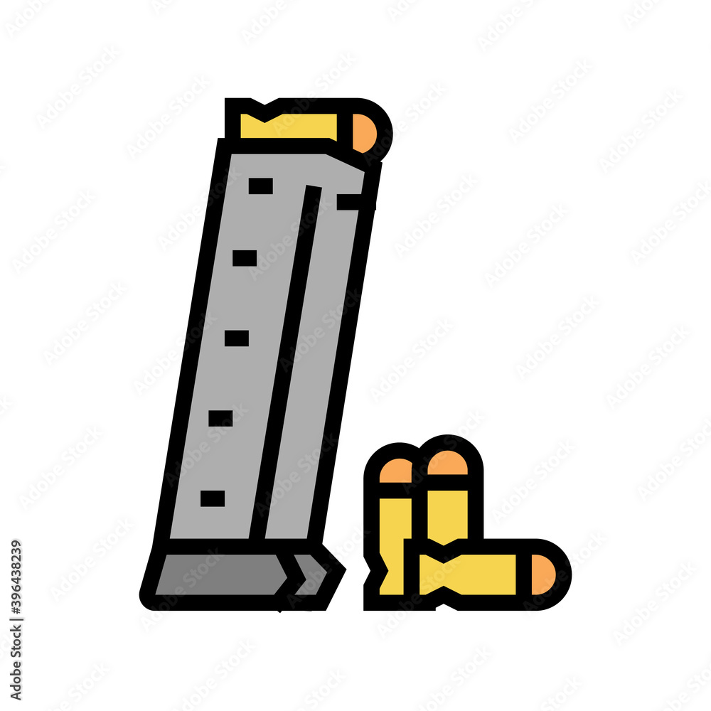 gun magazine with bullets color icon vector. gun magazine with bullets ...
