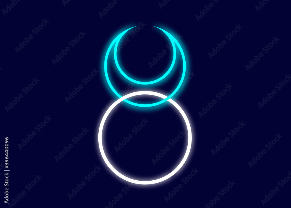 Vecteur Stock Horned God Wiccan neon sign. God of nature, wilderness ...