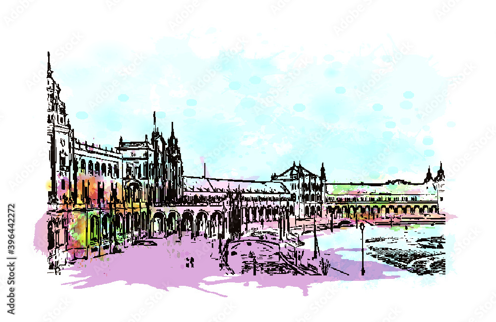 Building view with landmark of Sevilla is a Spanish professional ...