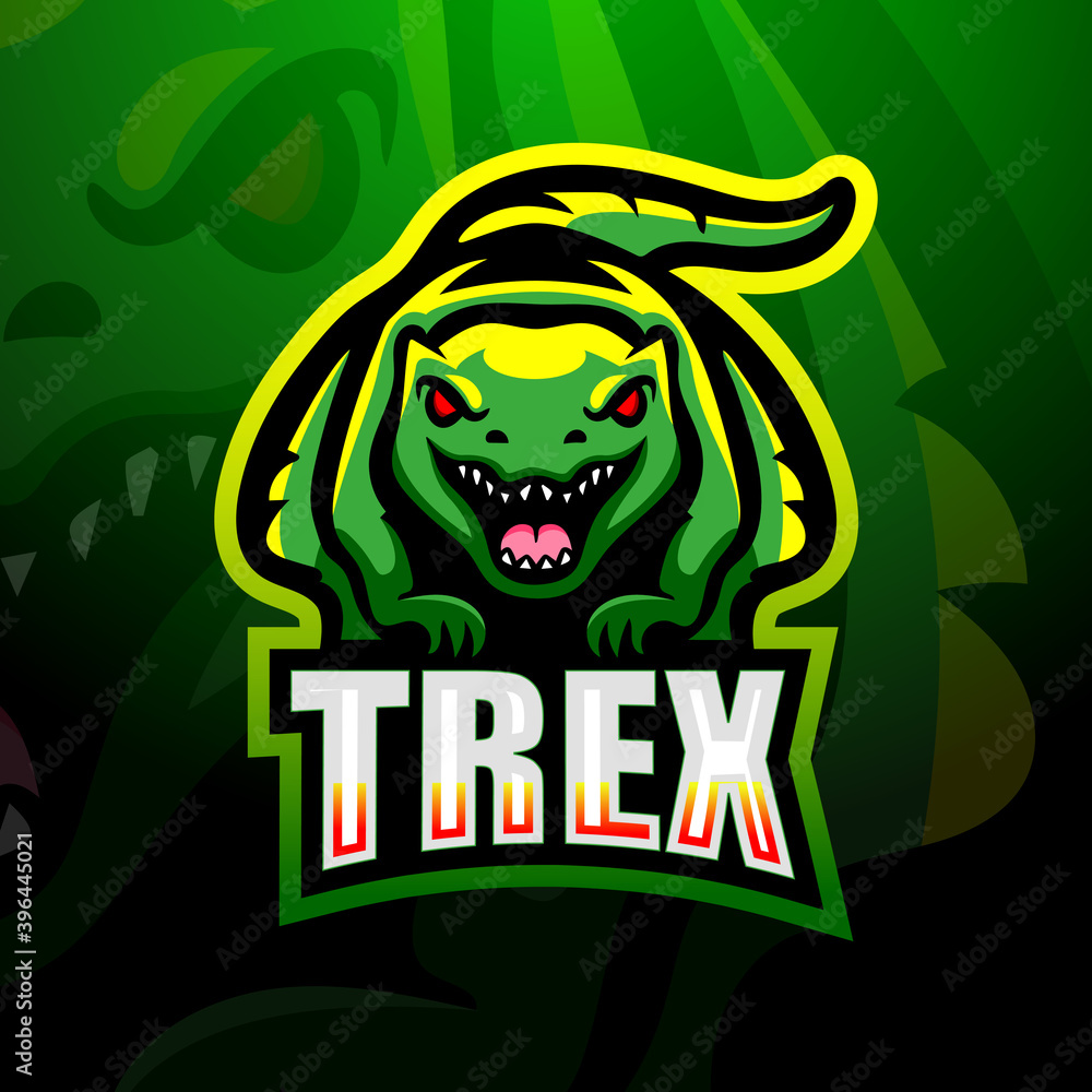 Dinosaur t-rex mascot logo design Stock Vector | Adobe Stock